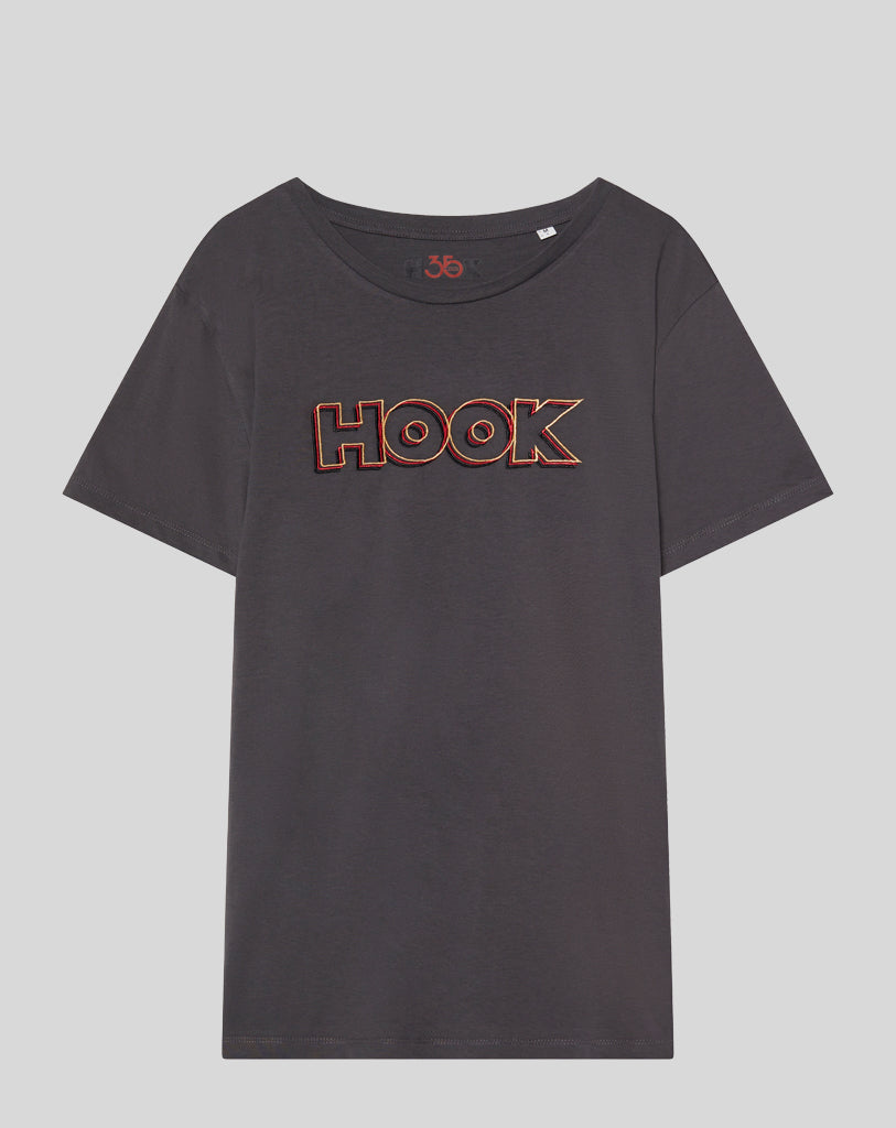 Camiseta gris logo bordado HOOK – MERCH DROP
