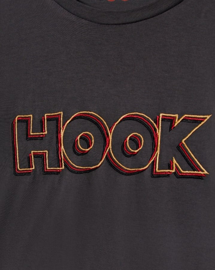 Camiseta gris logo bordado HOOK – MERCH DROP